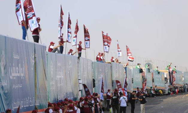 Egypt’s 47th aid convoy heads to Gaza amid ceasefire agreement - EgyptToday